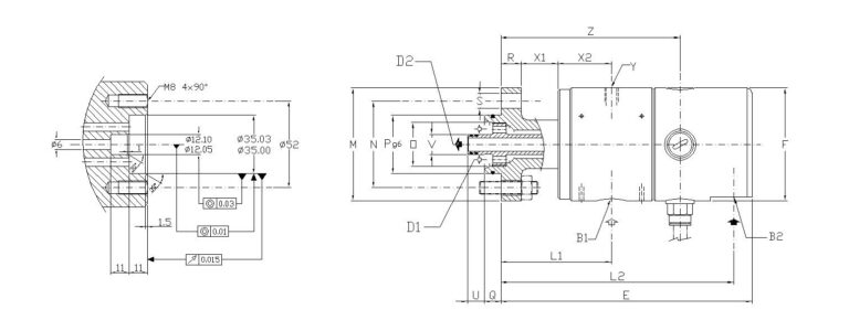 Double passage rotary unions for 2 different fluids Rotoflux - Rotoflux