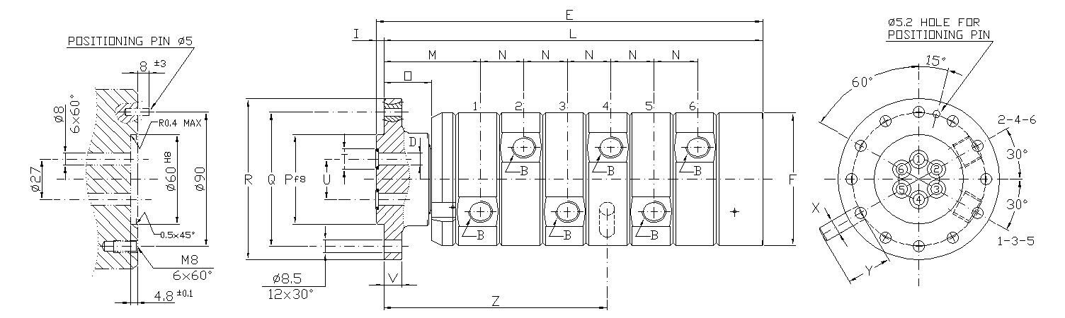 Rotary Unions | 2-4-6 Passages | Straight Centre Bore
